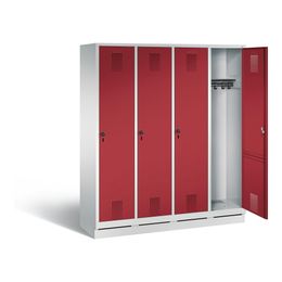C+P Garderobenschrank Evolo, H1800xB1590xT500mm, Front Rubinrot, Korpus Lichtgrau (48020-42) ; C + P M&ouml;belsysteme (48020-42|S10026)