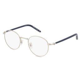 Montblanc MB0273O Brille Unisex | Fassung: Vollrand, Rund, Silber Blau