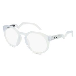 Oakley 0OX8139 HSTN RX Brille Herren | Fassung: Vollrand, Rund, Wei&szlig; Transparent