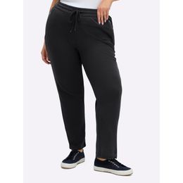 sheego Gro&szlig;e Gr&ouml;&szlig;en Jerseyhose mit Bindeband, schwarz, Gr&ouml;&szlig;e 56 - Damen