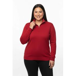 sheego Gro&szlig;e Gr&ouml;&szlig;en Troyer mit kurzem Rei&szlig;verschluss, rot, Gr&ouml;&szlig;e 44 - Damen