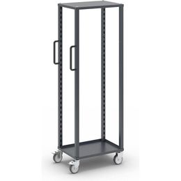 Transportwagen f&uuml;r Sichtlagerk&auml;sten CustomLine, LxBxH 575 x 405 x 1680 mm, anthrazitgrau RAL 7016 kaiserkraft