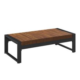 Ambia Garden Loungetisch, Schwarz, Holz, Metall, Akazie, Hartholz, rechteckig, eckig, 110x33x60 cm, Loungem&ouml;bel, Loungetische