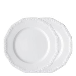 Rosenthal Speisetellerset Maria - Weiss, Wei&szlig;, Keramik, 2-teilig, 28x4.3x29 cm, Essen & Trinken, Geschirr, Teller, Speiseteller