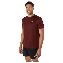 Laufshirt asics "asics CORE SS TOP", Herren, Gr. XL, rot (dunkelrot planet), Obermaterial: 100% Polyester, Shirts Laufshirt