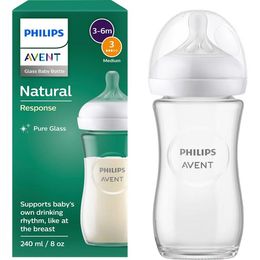 Babyflasche aus Glas Natural Response wei&szlig;, ab dem 3. Monat, 240ml Philips Avent