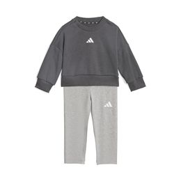 adidas Sportswear Trainingsanzug Jungen Gr&ouml;&szlig;e 80 dunkelgrau / graumeliert / wei&szlig;