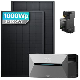 Solarmars&reg; 1000W Balkonkraftwerk mit Speicher, Anker SOLIX Solarbank 2 E1600 pro - Ohne Halterung