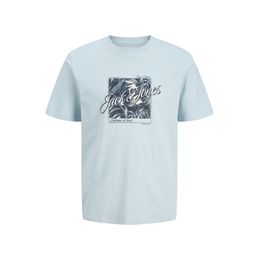 Jack & Jones Jack & Jones T-Shirt 'JJHONOLULU' Herren Gr&ouml;&szlig;e XXL rauchblau / himmelblau / wei&szlig;
