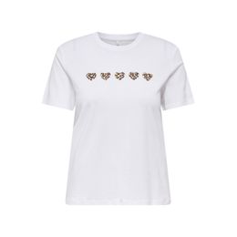 Only T-Shirt 'ONLMIA' Damen Gr&ouml;&szlig;e S beige / schwarz / wei&szlig;