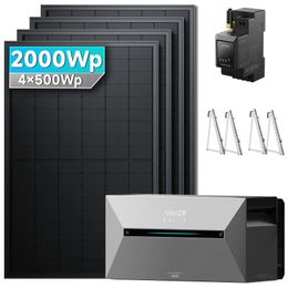 SolarMars&reg; 2000W Balkonkraftwerk mit Speicher, Anker SOLIX Solarbank 2 E1600 pro - Mit Balkonhalterung
