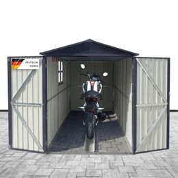 ALBATROS Premium Motorradgarage &ndash; verzinktes Metall in Anthrazit (RAL 7016) 169x296x191cm Motorrad Unterstellplatz wetterfest