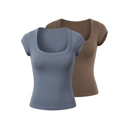 Studioselect T-Shirt 'Ines' Damen Gr&ouml;&szlig;e L braun / grau