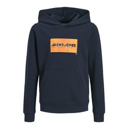 Jack & Jones Jack & Jones Junior Sweatshirt 'JJCOLE' Jungen Gr&ouml;&szlig;e 152 navy / orange / wei&szlig;