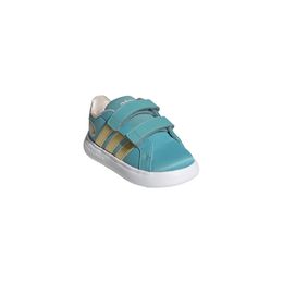 adidas Sportswear Sportschuh 'GRAND COURT JASMINE I' Jungen Gr&ouml;&szlig;e 25.5 creme / t&uuml;rkis / gold
