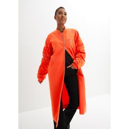 bonprix Blouson-Mantel mit Strickkragen, orange, Gr.56, L&auml;ssig-moderner Mantel mit Raffdetail am &Auml;rmel, Strickb&uuml;ndchen und Leistentaschen
