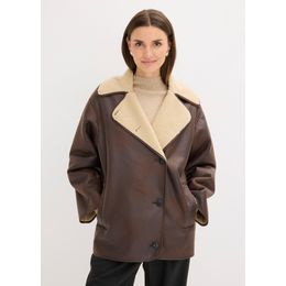 bonprix Jacke aus Lammfellimitat, braun, Gr.40, Perfekt f&uuml;r den Herbst!