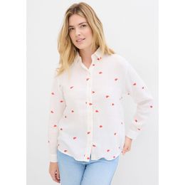 bonprix Musselin-Bluse mit Herzen, wei&szlig;, 100% Baumwolle,Musselin