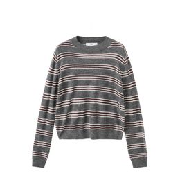 Mango Pullover 'PEQUE' Damen Gr&ouml;&szlig;e M dunkelgrau / dunkelrot / wei&szlig;