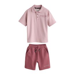 Baker By Ted Baker Set: Poloshirt und Shorts Jungen Gr&ouml;&szlig;e 146 altrosa / dunkelpink
