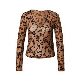 ABOUT YOU Shirt 'Whitley' Damen Gr&ouml;&szlig;e S camel / schwarz