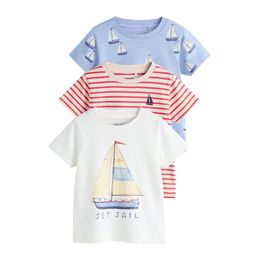 next T-Shirt Jungen Gr&ouml;&szlig;e 80 sand / hellblau / rot / wei&szlig;
