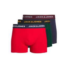 Jack & Jones Jack & Jones Boxershorts 'JWHJAMES' Herren Gr&ouml;&szlig;e L dunkelblau / dunkelgr&uuml;n / knallrot / wei&szlig;
