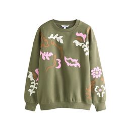 next Sweatshirt Damen Gr&ouml;&szlig;e L/XL braun / khaki / hellpink / wei&szlig;