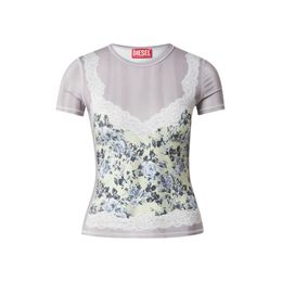Diesel T-Shirt 'T-ILENI' Damen Gr&ouml;&szlig;e XL nude / hellblau / hellgr&uuml;n / wei&szlig;