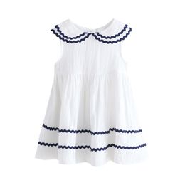 next Kleid 'Ric Rac' M&auml;dchen Gr&ouml;&szlig;e 74 marine / wei&szlig;