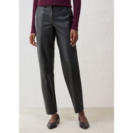 bonprix Lederhose aus Lammnappa, schwarz, Gr.48, Moderner , bequemer Karottenschnitt, Lederhose aus Lammnappa, aus Nappaleder