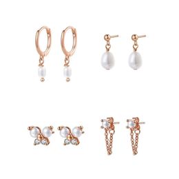 Hey Happiness Earrings 'Pearl Quartet' female Gold size One Size