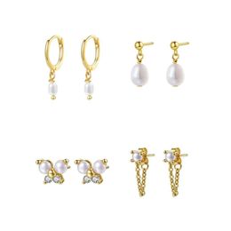 Hey Happiness Earrings 'Pearl Quartet' female Gold size One Size