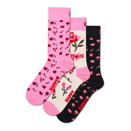Happy Socks Socken Damen Gr&ouml;&szlig;e 41/46 hellpink / rot / schwarz / wei&szlig;