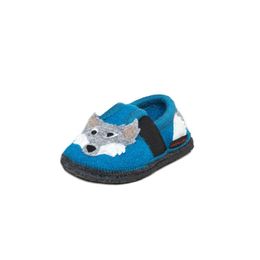 Kitz-Pichler Hausschuh 'Walkpantoffel Bobby Appl. Wolf' Jungen Gr&ouml;&szlig;e 28 aqua