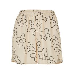 Stoffhose Urban Classics "Urban Classics Damen Ladies AOP Viscose Resort Shorts", Damen, Gr. S, US-Gr&ouml;&szlig;en, softseagrassflower, 100% Viskose, normal, Hosen Stoffhose