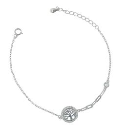 Adelia&acute;s ADELIA ́S Damen Armband "Damen Armband &ndash; Lebensbaum aus 925 Silber mit Zirkonia 17+3 cm", 20cm, Silber 925 (Sterlingsilber)silber, Silber 925