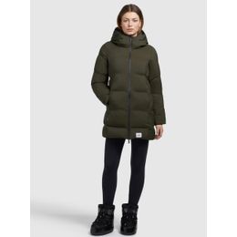Steppjacke Khujo "TANARE2", Damen, Gr. XL, khaki, Web, 100% Nylon, unifarben, regular fit Po-bedeckend, eingesetzt elastischer Bund mit Windstopper, Jacken Steppjacke