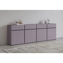 Sideboard OTTO HOME, B:225cm H:78,3cm T:40cm, lila, FSC-zertifizierter Holzwerkstoff, Melamin, Wohnzimmer, Sideboards, "Cross,Breite 225 cm, moderne