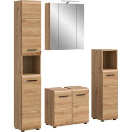 Badezimmer-Set Welltime, B:150cm H:185cm T:30cmartisan oak nb, MDF, Spanplatte, Kastenm&ouml;bel-Sets, Florenz, Badkombination 5-tlg.,Artisan Oak NB,l