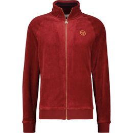 Sergio Tacchini Herren Trainingsjacke "COURT VELOUR TRACK TOP Herren", rot, Gr. L, 80% BAUMWOLLE, 20% POLYESTER, Jacken, Trainingsjacke Herren,