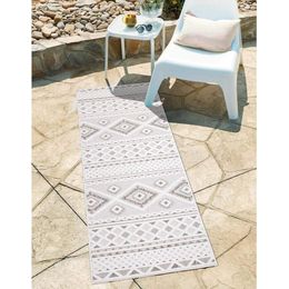 Teppich Carpet City, B:80cm H:5mm L:250cm, beige, Polypropylen, Wohnzimmer, Teppiche, "In-& Outdoorteppich Santorini 435, 3D-Effekt, Boho-Look",