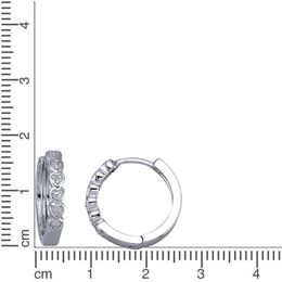 Firetti Damen Paar Creolen "Schmuck Geschenk Silber 925 Ohrschmuck Ohrringe Herzen", 16,9mm, 0,01 P3 = leicht erkennbare Einschl&uuml;sse, Diamanten