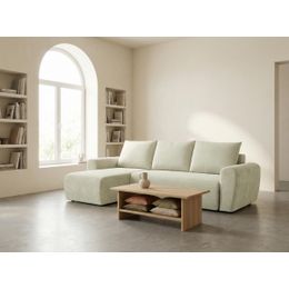 Ecksofa Home Affaire, B:241cm H:82cm T:144cmcreme, 100% Polyester, Wohnzimmer, Sofas, "Nortrud-Uni, 241 cm, L-Form, mit Schlaffunktion u.