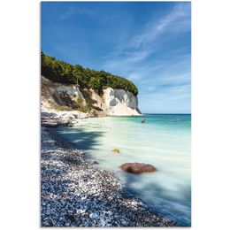 Wandbild Artland, B:20cm H:30cm, blau, Wohnzimmer, Bilder, "Kreidefelsen auf der Insel R&uuml;gen III", f&uuml;r Innen- und Au&szlig;enbereich geeignet, Outdoorbild