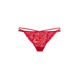 LSCN BY LASCANA Damen String, Gr. 36, rot, Spitze, Obermaterial: 87% Nylon, 13% Elasthan, unifarben, Unterhosen, aus bl&auml;ttriger Spitze