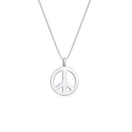 Kuzzoi Damen Lange Kette "Herren Peace Frieden Massiv 925 Silber", 60, ohne Stein, Silber 925 (Sterlingsilber), L: 60, silber, Silber 925