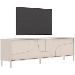 Lowboard OTTO HOME, B:205cm H:62cm T:40cmcashmere, fronten in 3d, design, FSC-zertifizierter Holzwerkstoff, Wohnzimmer, Sideboards, "Stone, 205 cm