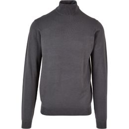 Urban Classics Herren Rundhalspullover "Urban Classics Herren Knitted Turtleneck Sweater"schwarzgrau, Gr. L, unifarben, 70% Viskose, 30% Polyamid,