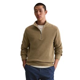 Marc O'Polo Herren Troyer "aus reiner Bio-Baumwolle"pale khaki, Gr. XL, MARC O'POLO DENIM, unifarben, Obermaterial: 100% Baumwolle, Pullover
